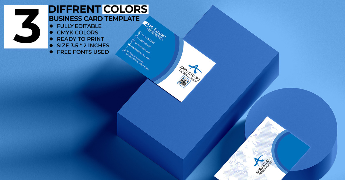 Light Business Card Design #304585 - TemplateMonster