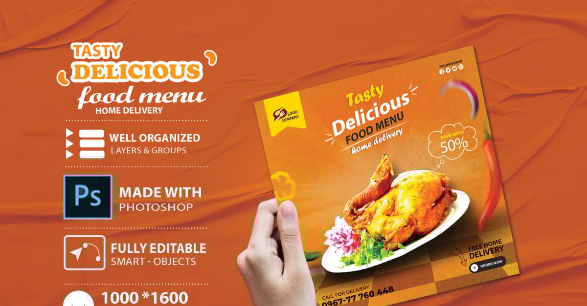 Fresh Chicken Meat Restaurant Menu Template - TemplateMonster