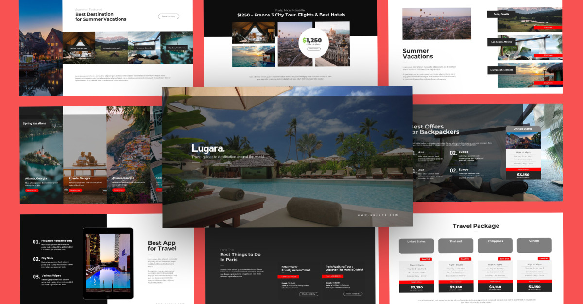 Modèle PowerPoint de guides de voyage Lugara