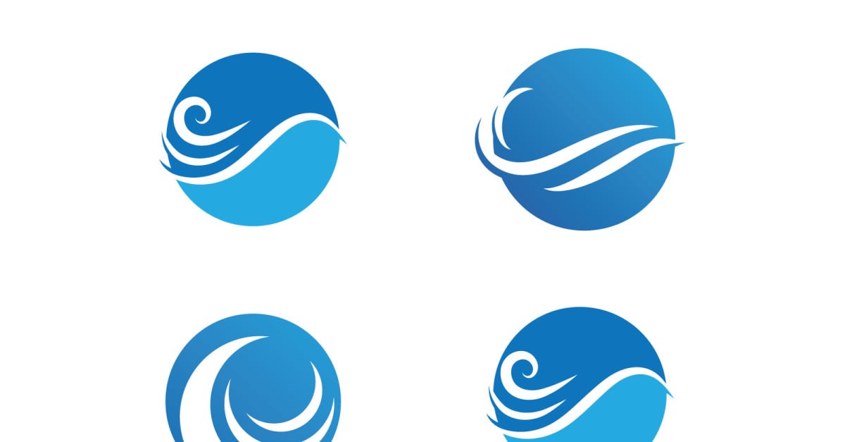 Blue Wave Logo Vector. water wave illustration template design V21