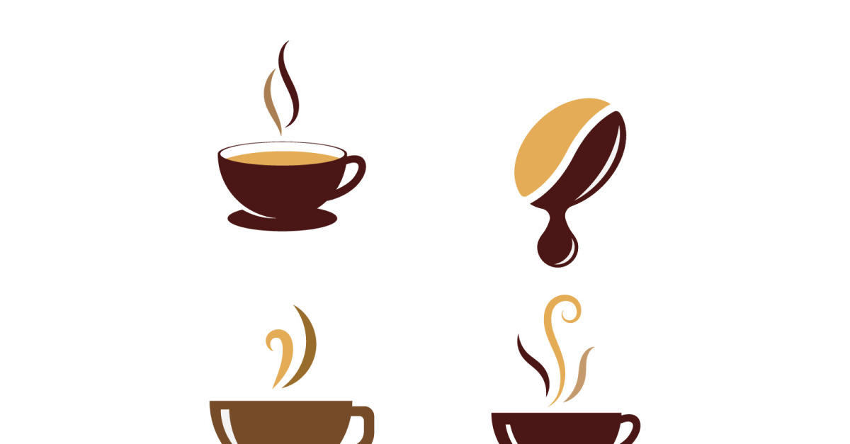 Kaffeetasse Logo Café Vektor Icon Design V19