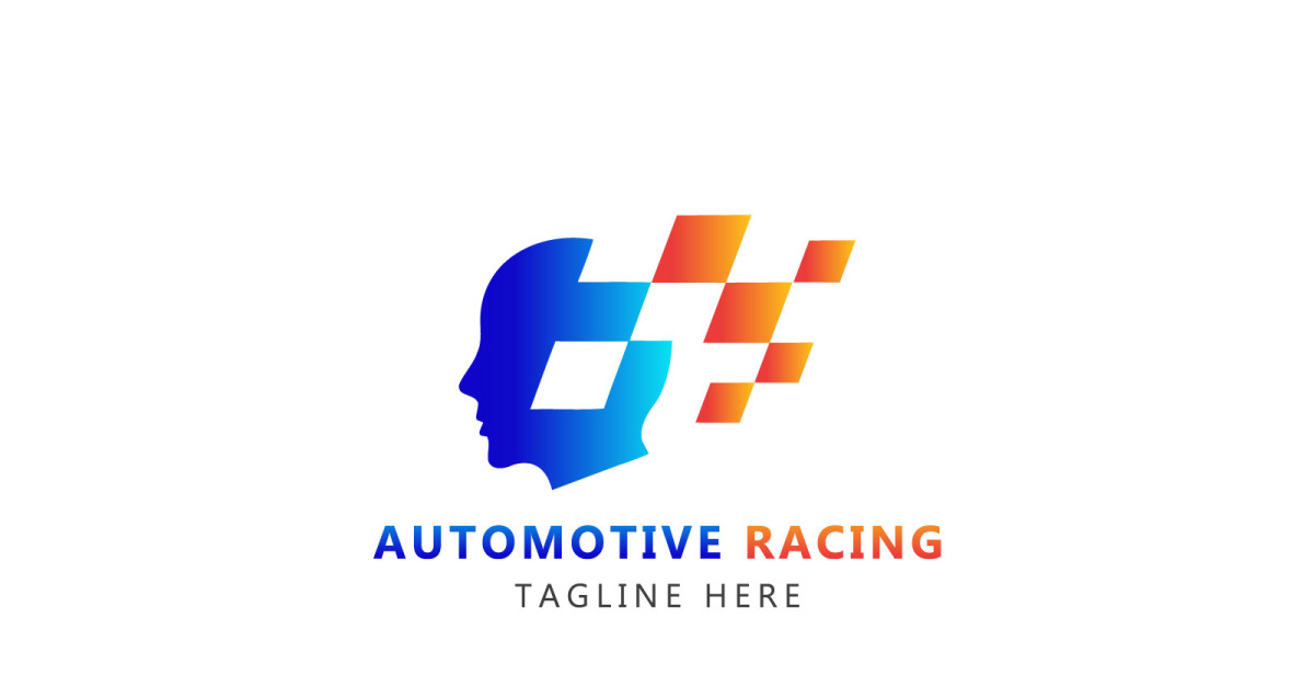 Racing Brain Logo. Automotive Racing Logo Template