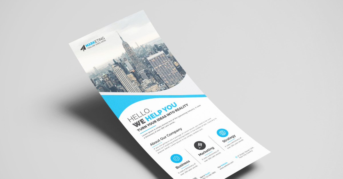 Minimalist Simple Corporate DL Flyer, Rack Card Design Template for ...