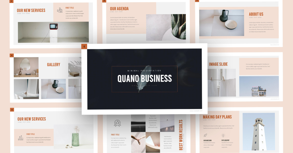 Quano Clean Business PowerPoint Template - TemplateMonster