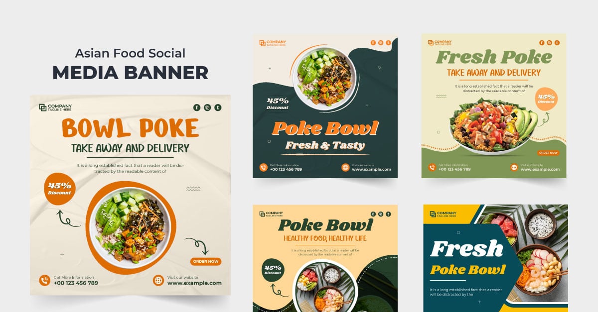 Organic food menu bundle template #305262 - TemplateMonster