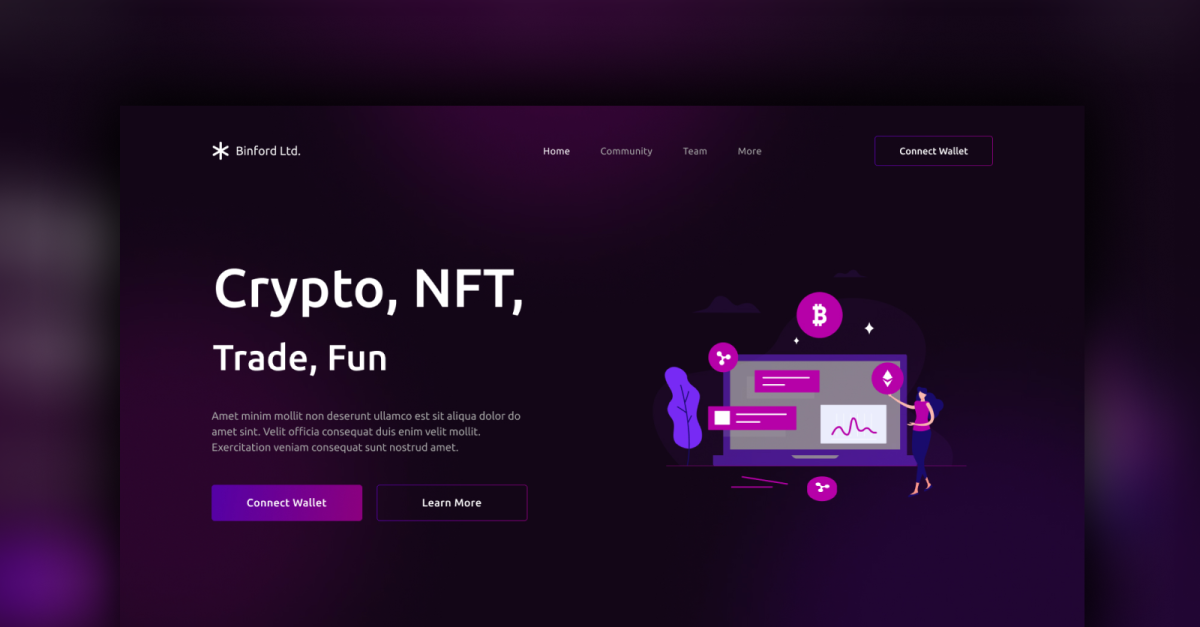 Binford Ltd. - Modello PSD di criptovaluta - TemplateMonster