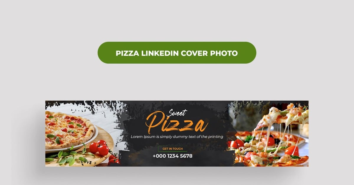 Pizza LinkedIn Cover Photo Template #305471 - TemplateMonster