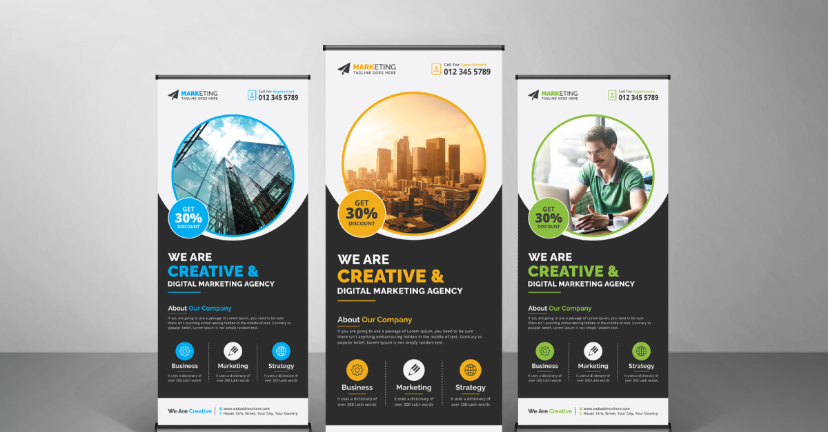 Profesyonel Kurumsal Roll Up Banner, Standee, Siyah Arkaplanlı X Banner ...