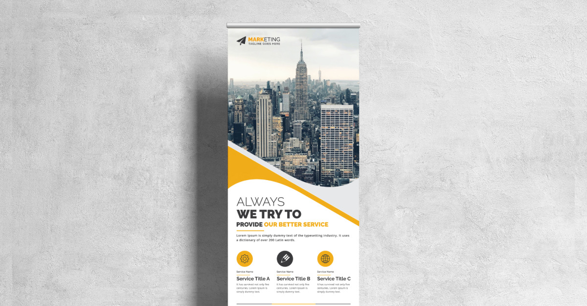 Banner enrollable corporativo minimalista simple, X Banner, ejemplo de ...