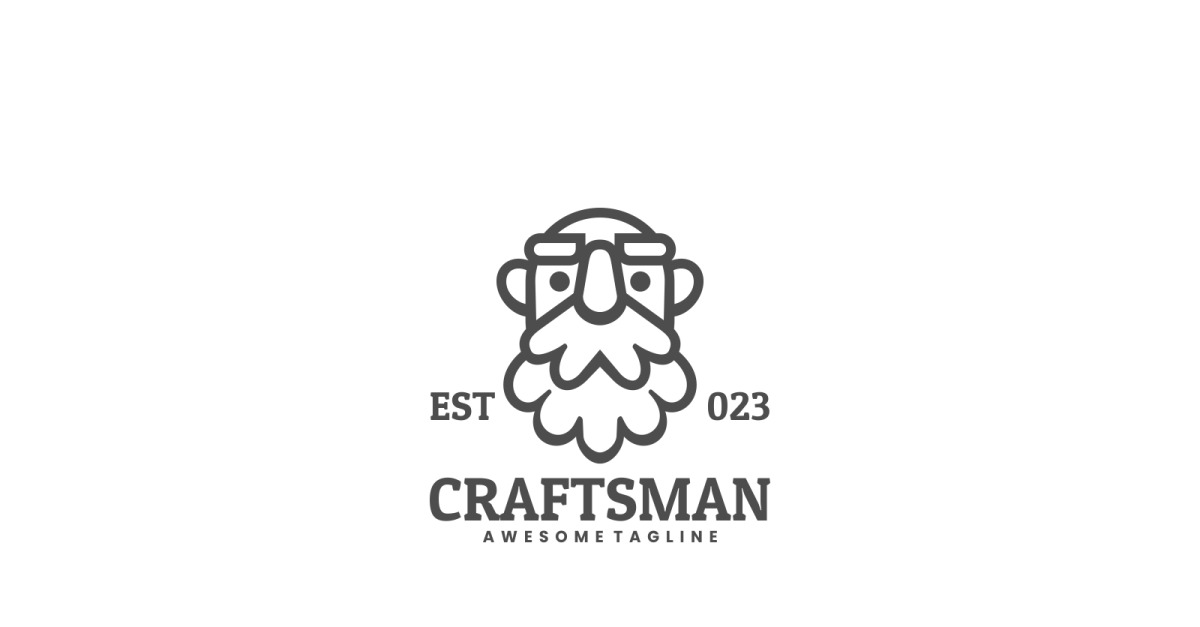 Craftsman Line Art Logo Style #305570 - TemplateMonster