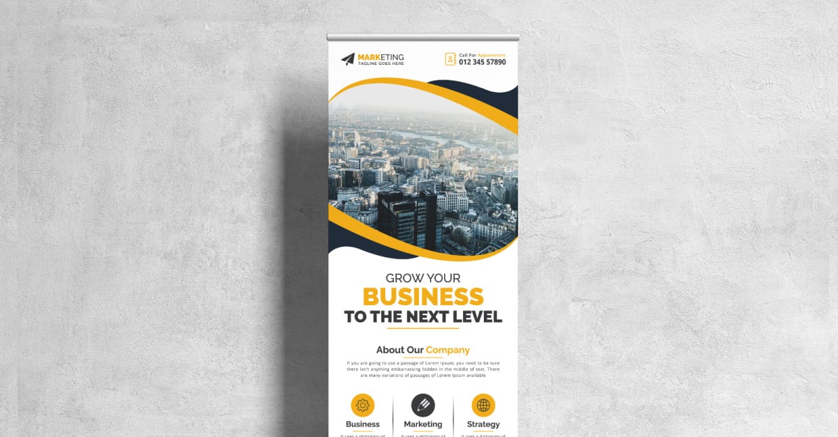 Minimalist Corporate Roll Up Banner, Standee, X Banner Template Design ...