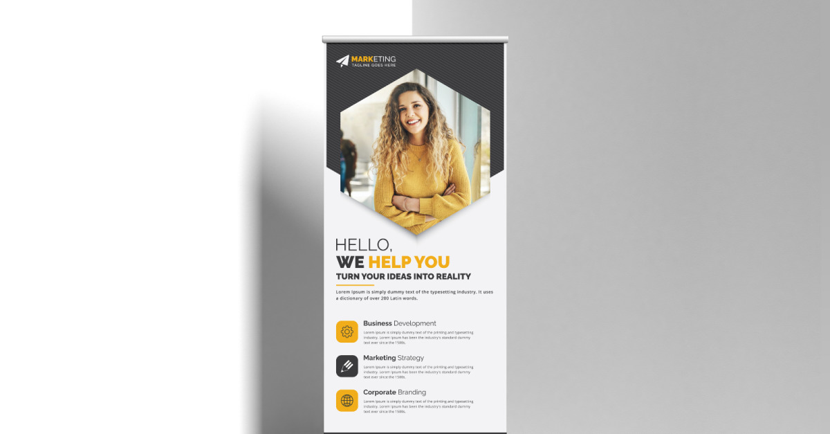 Kurumsal İş Roll Up Banner, İş Reklamcılığı Çok Amaçlı X Banner Şablon ...