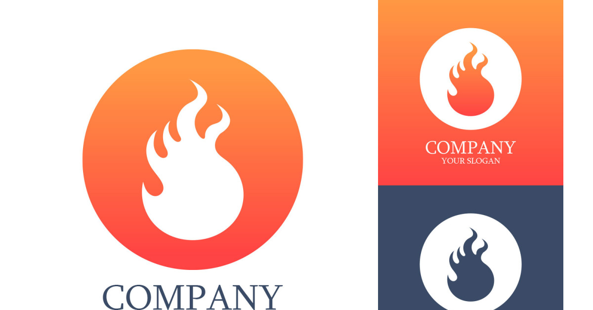 Allumé Feu Flamme Gradient Logo Illustration Vectorielle