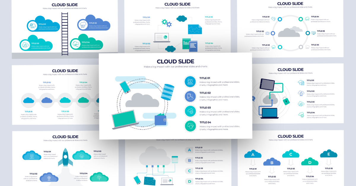 Szablon Business Cloud Infografika PowerPoint