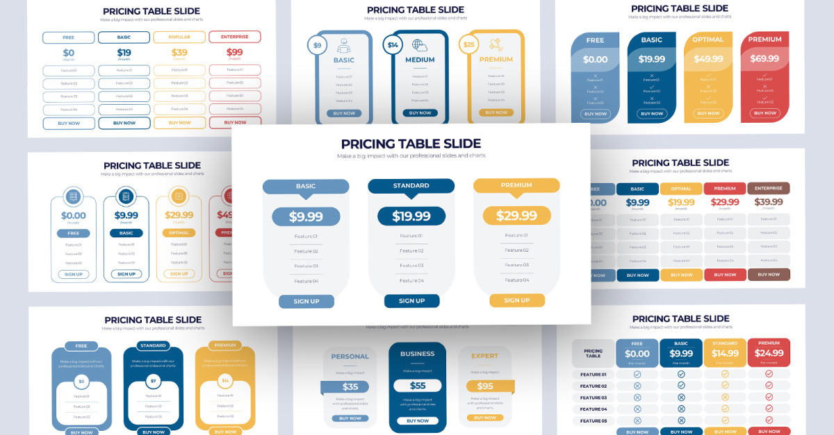 Business-Preistabelle Infografik PowerPoint-Vorlage