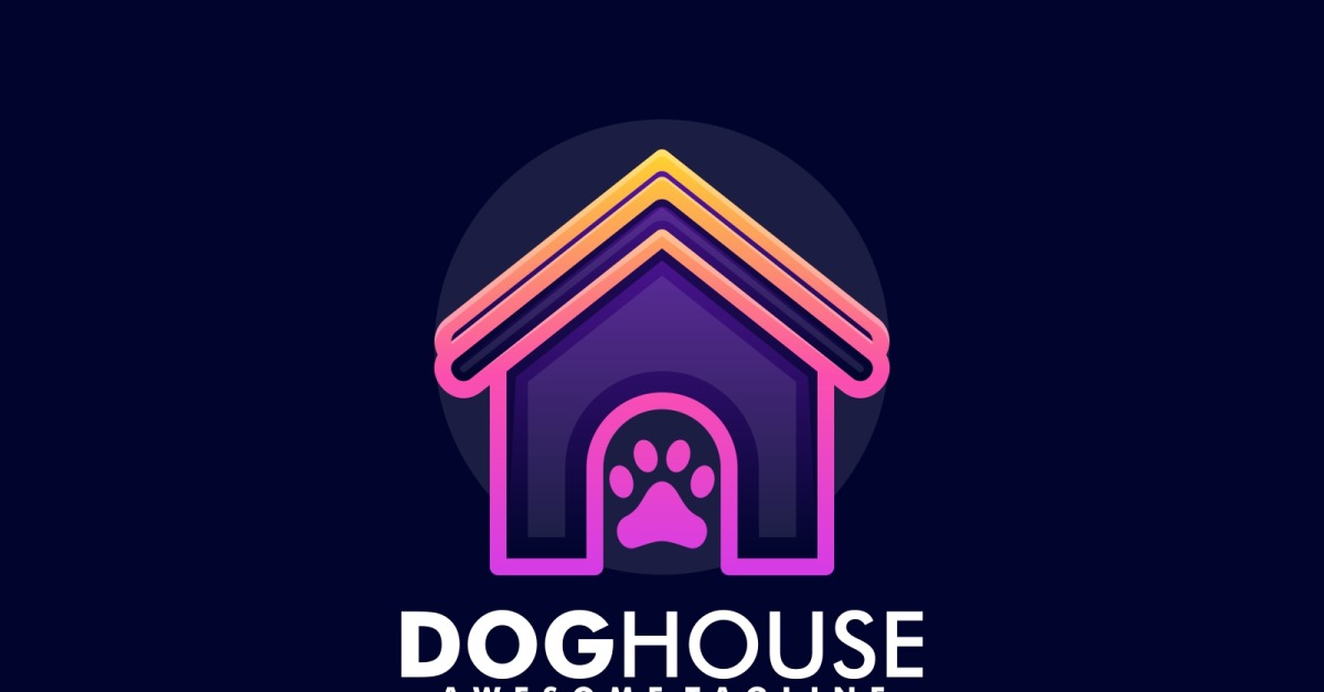 Dog House Line Art Logo Style #305965 - TemplateMonster