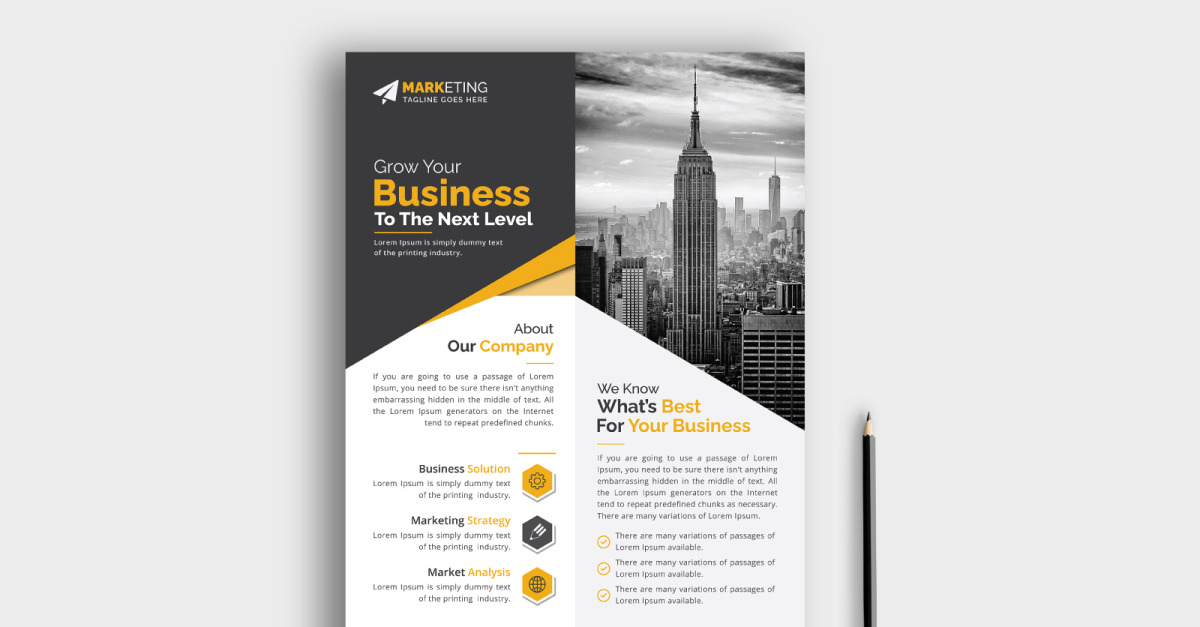 Modernes, elegantes Business-Flyer-Vorlagen-Design-Layout
