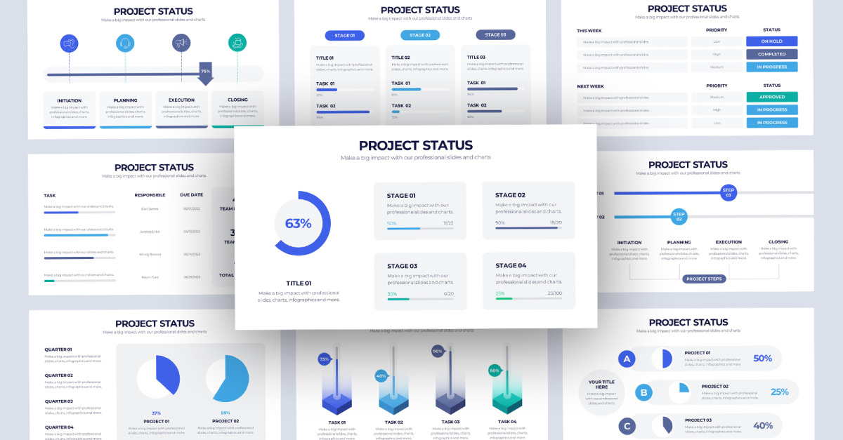 Project Status Infographic Google Slides Template