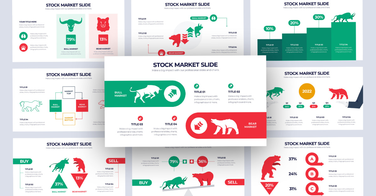 Szablon Infografika giełdowa PowerPoint - TemplateMonster