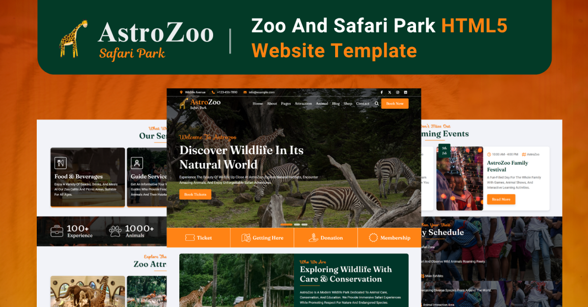 AstroZoo - Zoo And Safari Park HTML5 Website Template