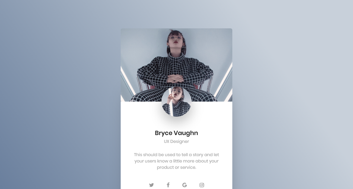Profile Showcase Widget Hero Header Landing Page Adobe XD Template Vol 015
