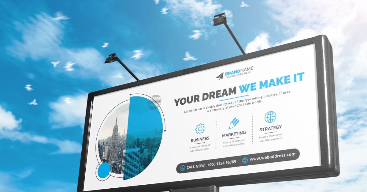 Blue, Yellow, Red, Green Color Corporate Business Billboard Banner Ads ...