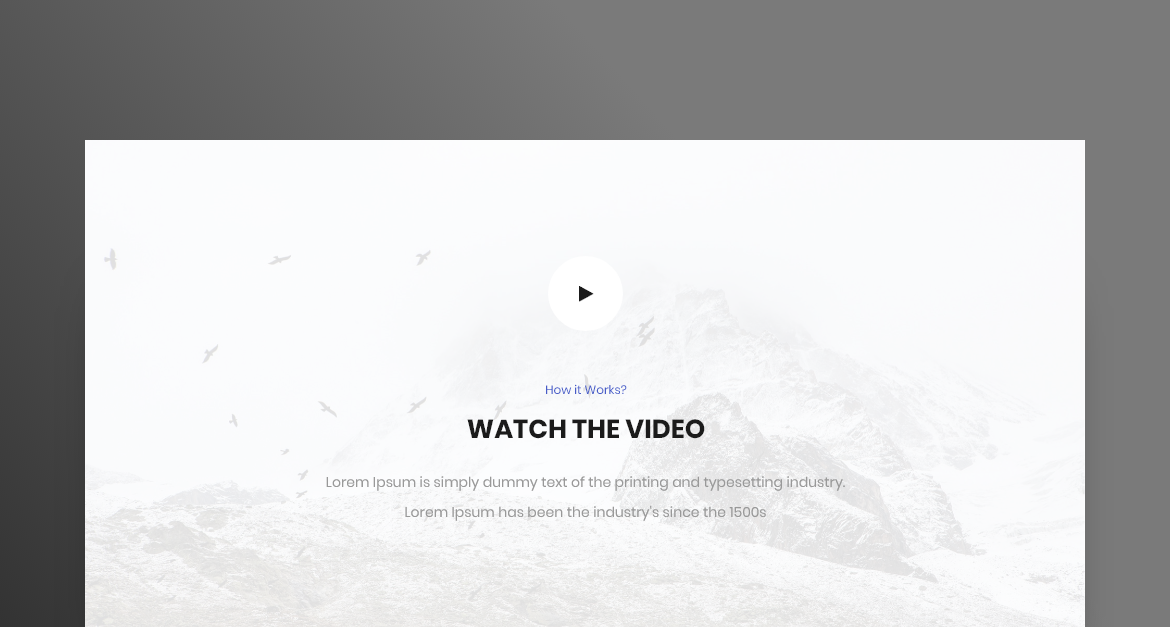 Video Section Hero Header Landing Page Adobe XD Template Vol 061