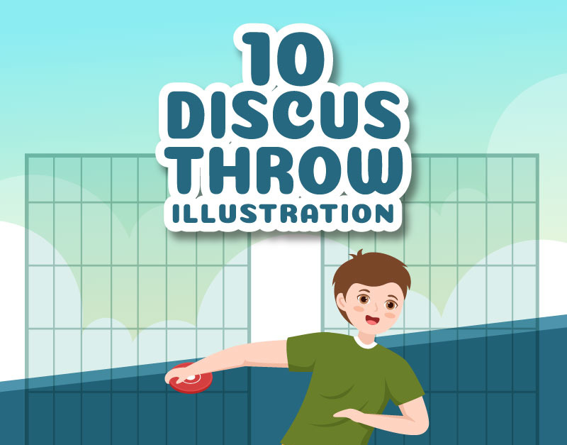 10 Discus Throw Playing Illustration - TemplateMonster