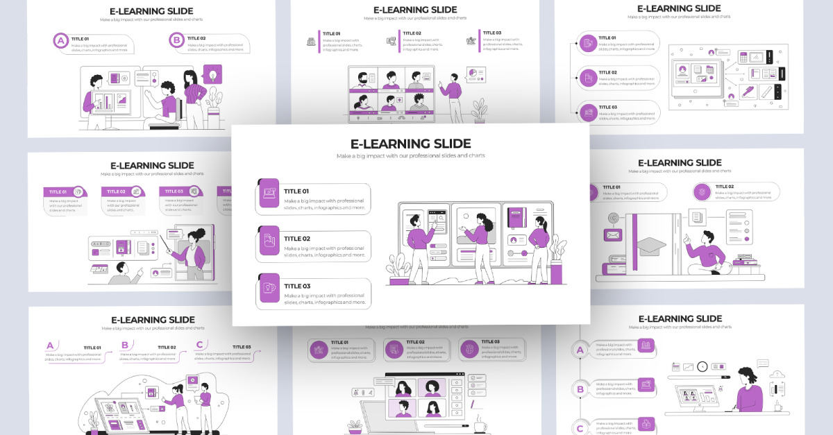 E-learning Edukacja Wektor Infografika Szablon PowerPoint