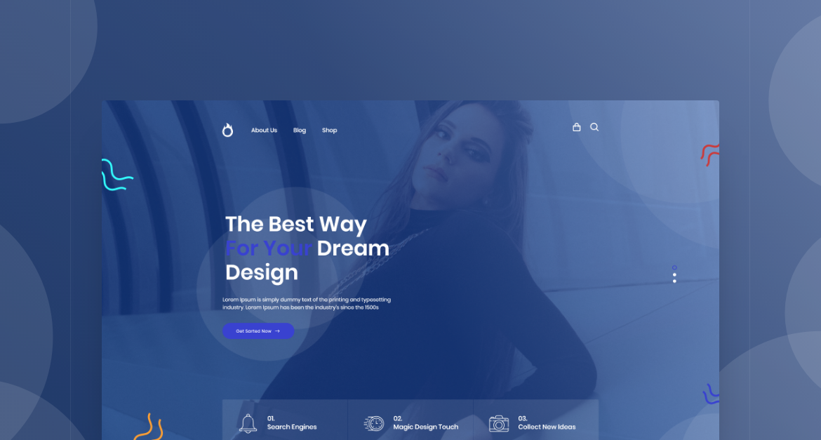 Hero Header Landing Page Adobe XD Template Vol 125