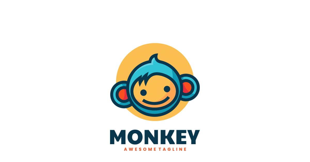 Monkey Simple Mascot Logo 2 #306790 - TemplateMonster