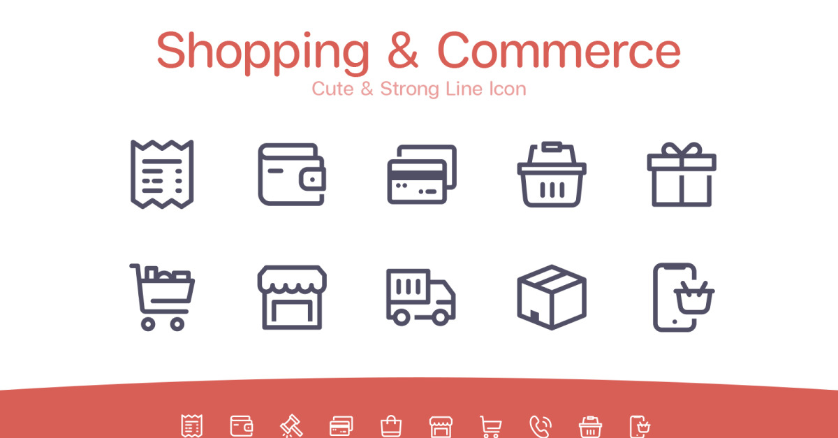 Shopping & Handel Symbol für süße Linie - TemplateMonster