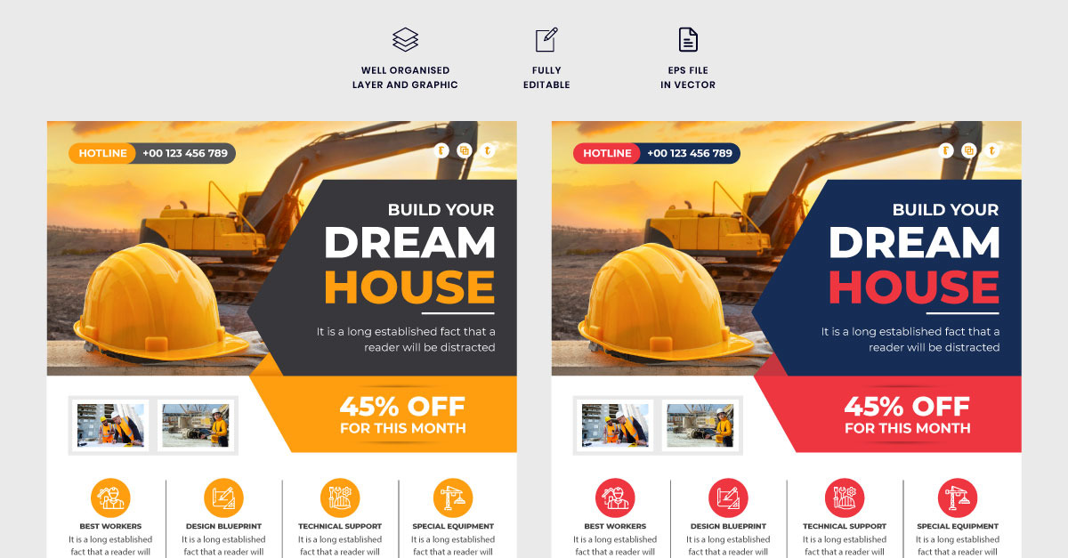 Affiche de service de construction immobilière