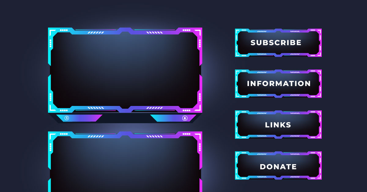 Futuristic broadcast screen panel vector design