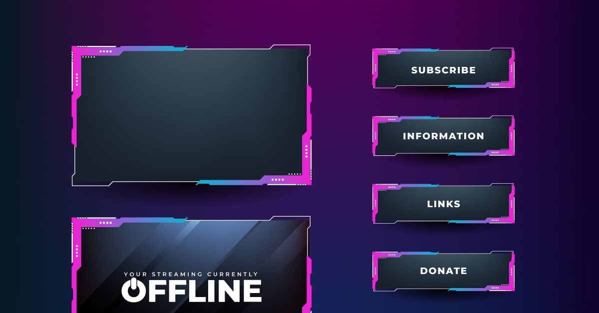 Live streaming overlay screen design - TemplateMonster