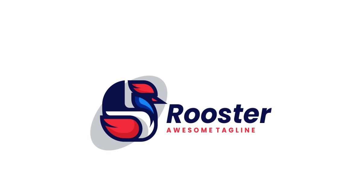 Logo de mascotte simple de coq Vol.4 - TemplateMonster