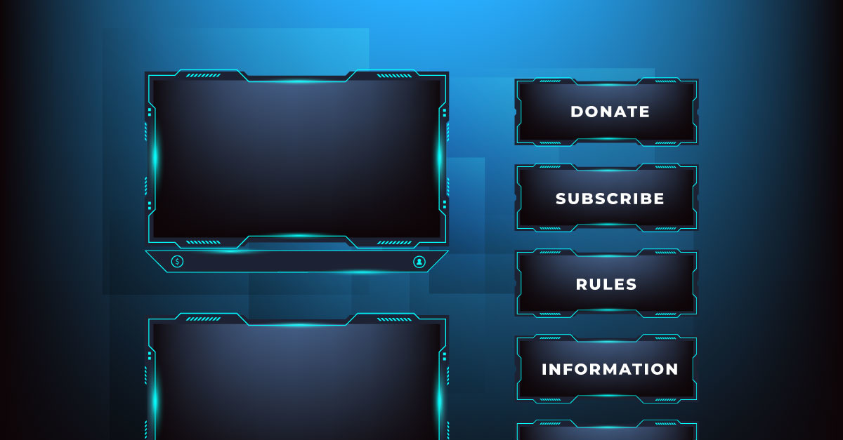 Streaming overlay border frame design - TemplateMonster
