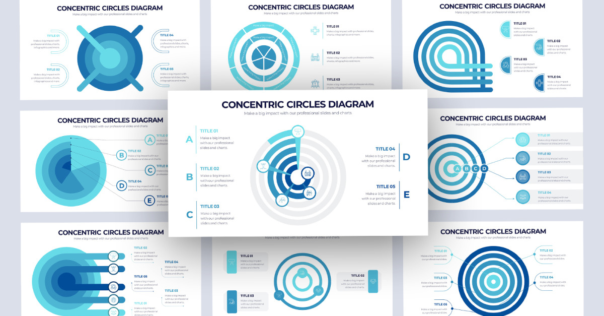 Modèle PowerPoint de cercle concentrique infographique