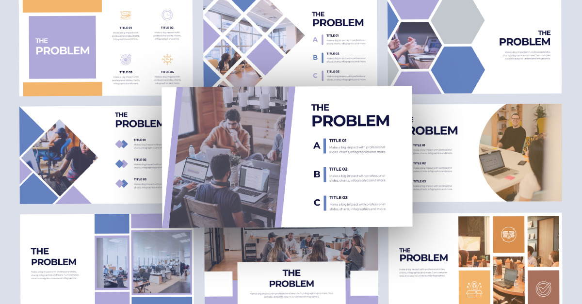 Obchodní problém snímky PowerPoint šablony - TemplateMonster