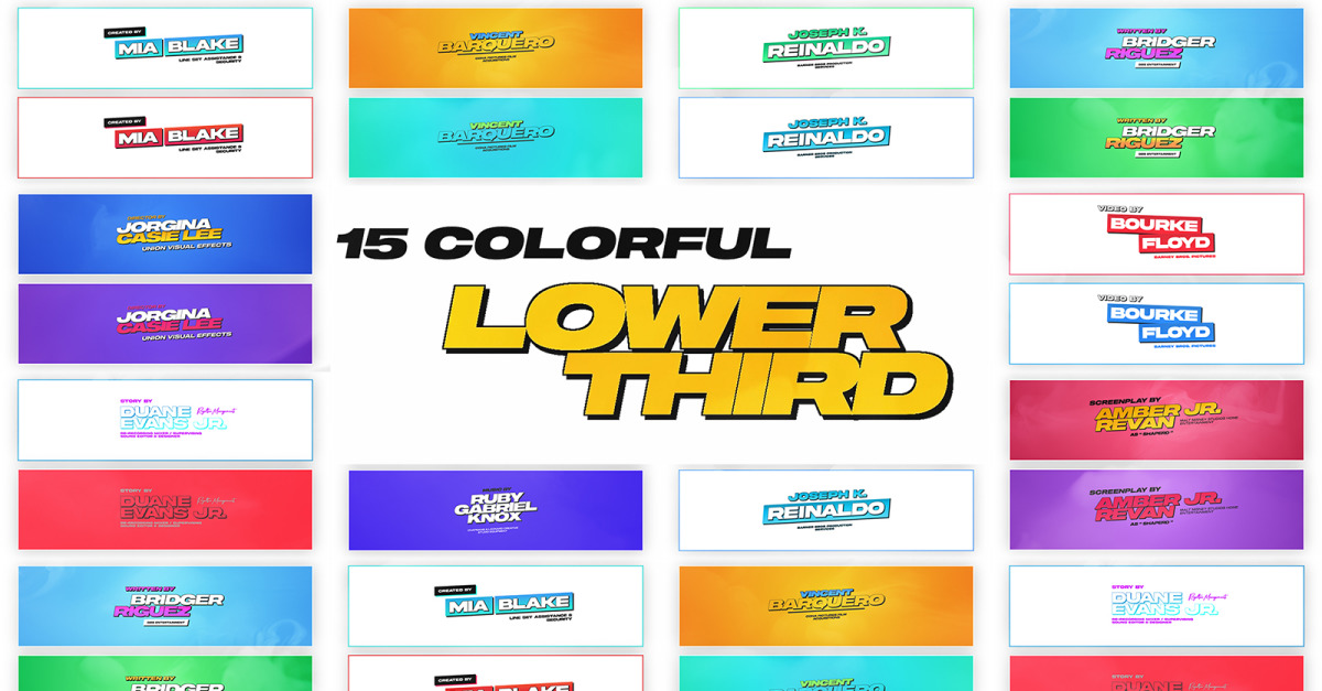 Stylish Colorful Lower Thirds #307157 - TemplateMonster
