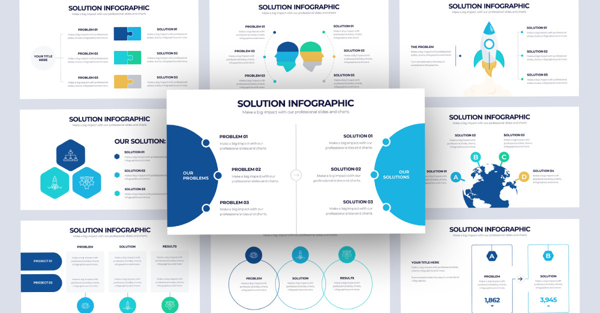 Szablon rozwiązania biznesowego Infografika PowerPoint
