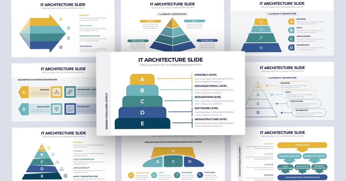 Modelo de PowerPoint de slides de arquitetura de TI