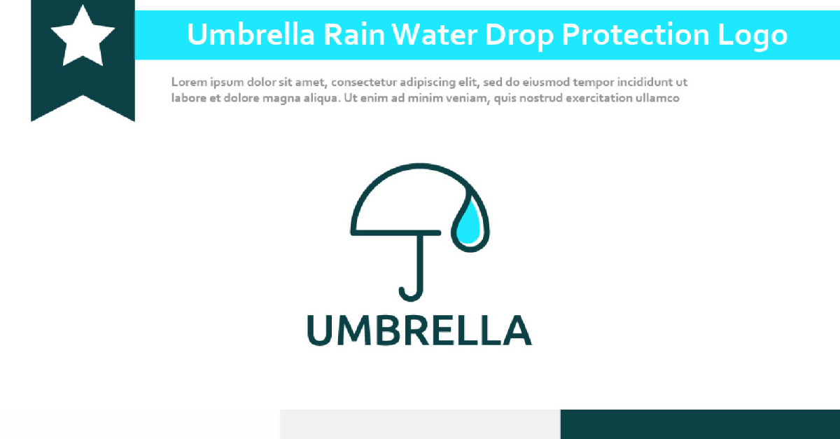 Umbrella Rain Water Drop Protection Guard Line Logo