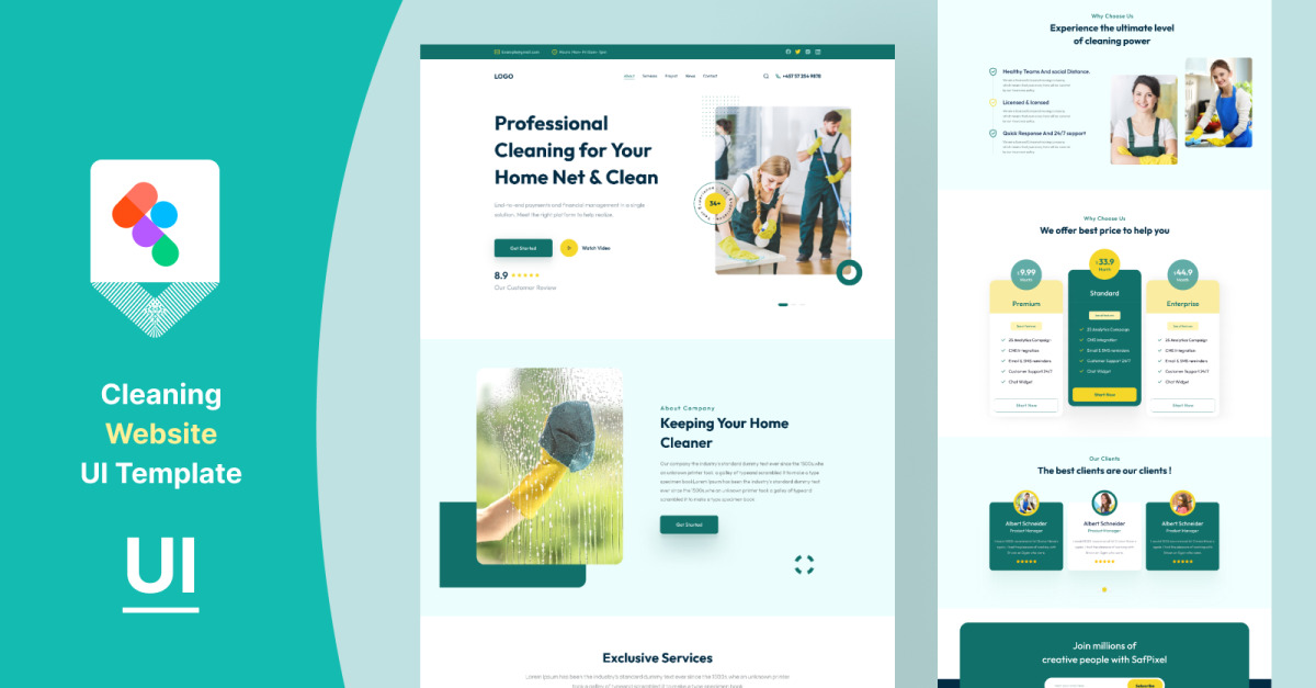 Cleaning Website UI Template #307345 - TemplateMonster