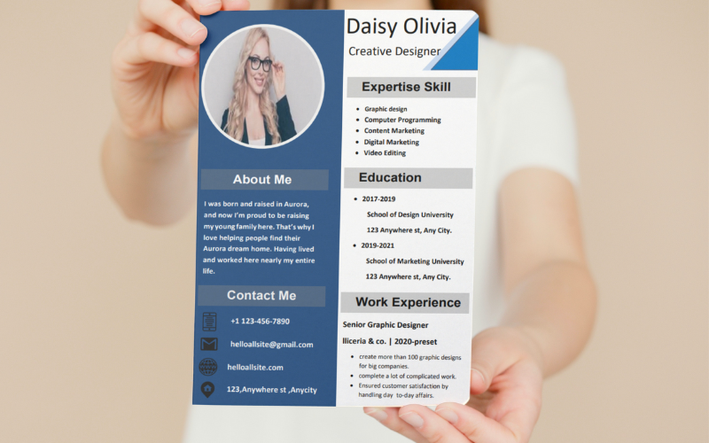 Daisy Olivia-Modèle de CV moderne #307343 - TemplateMonster