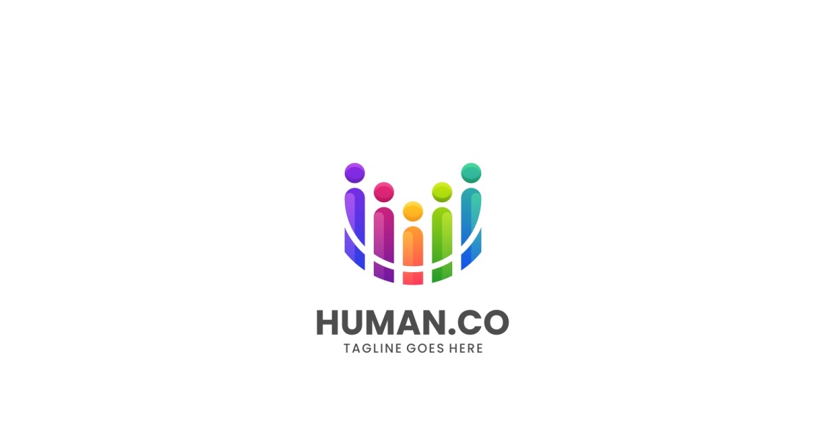 Human Gradient Colorful Logo 1 #307481 - TemplateMonster