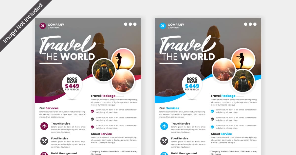 Travel flyer design flyer, tour flyer, tourism color a4 print ready flyer