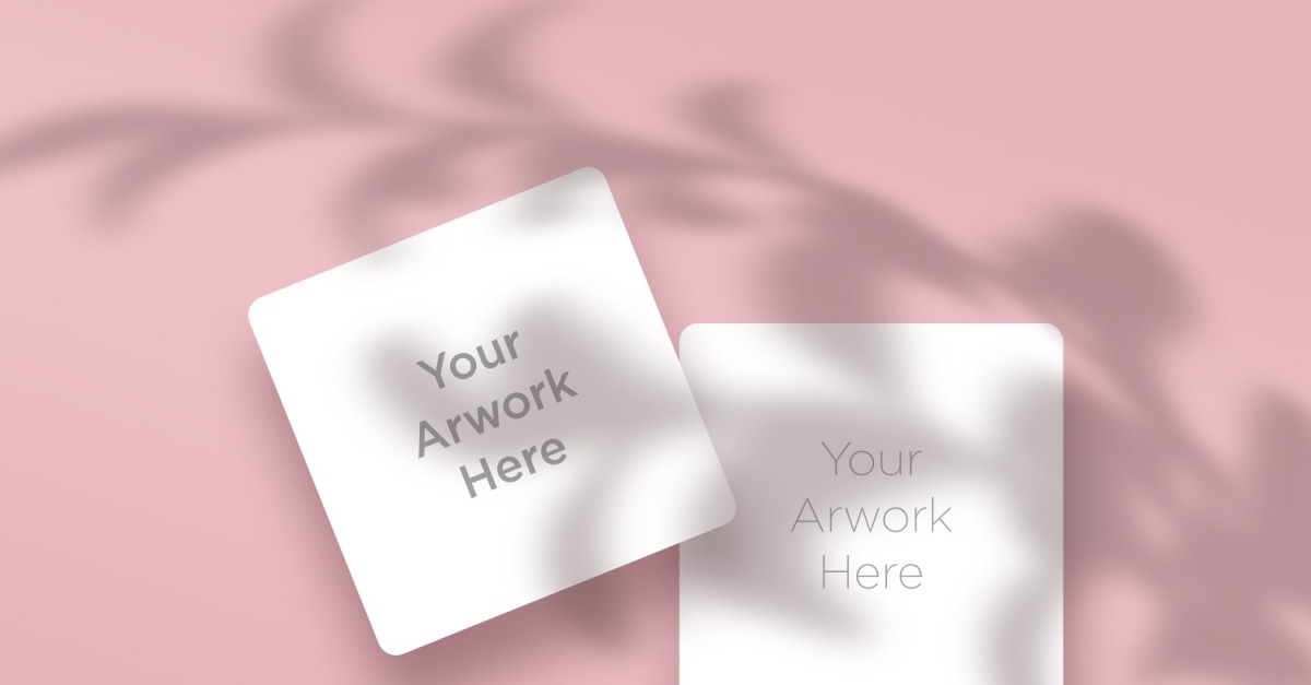 2 Rounded Corner Square Paper's Mockup - TemplateMonster