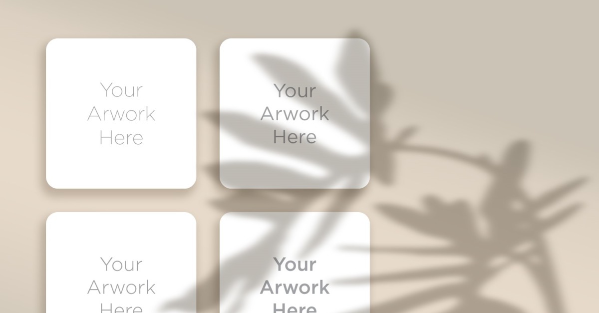 4 Rounded Corner Square Paper's Mockup - TemplateMonster