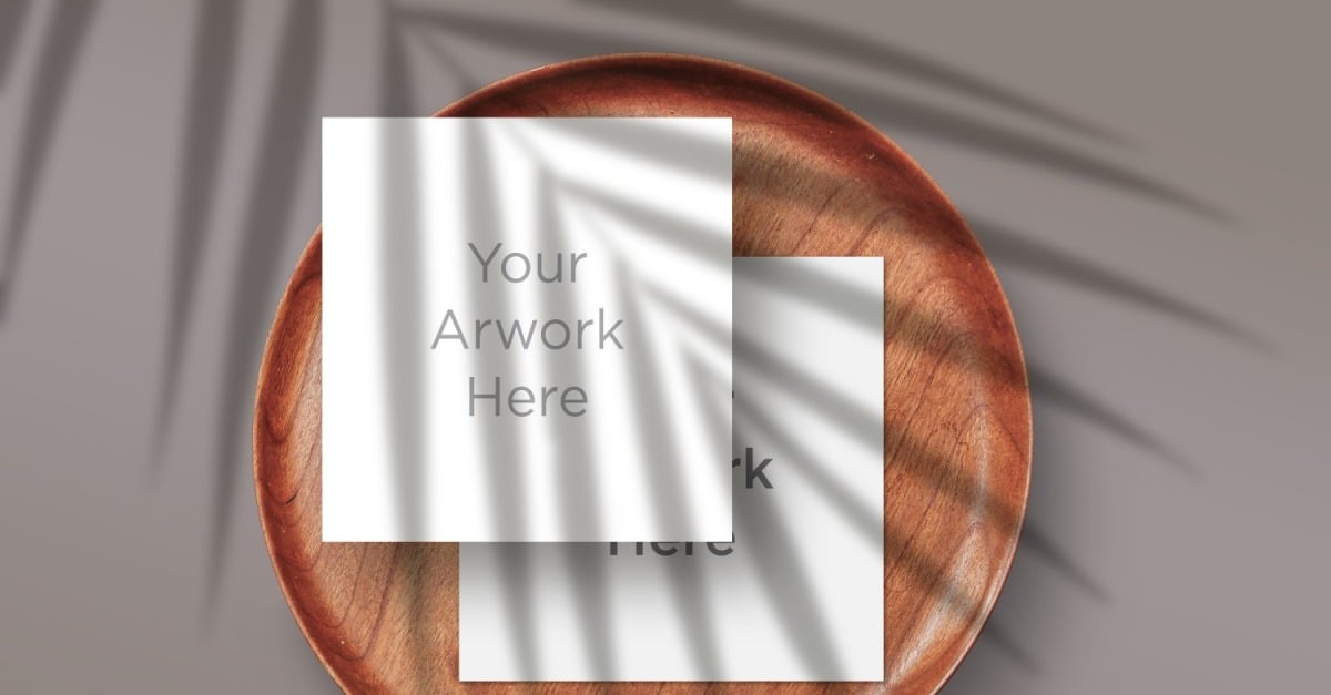 2 Square Paper's Leaf Shadow Mockup #307582 - TemplateMonster